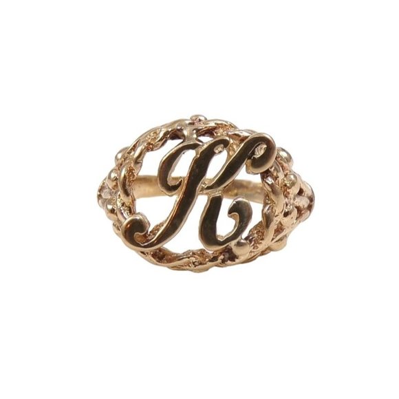 Unbranded | Jewelry | Solid 4k Yellow Gold Initial Letter Monogram K ...